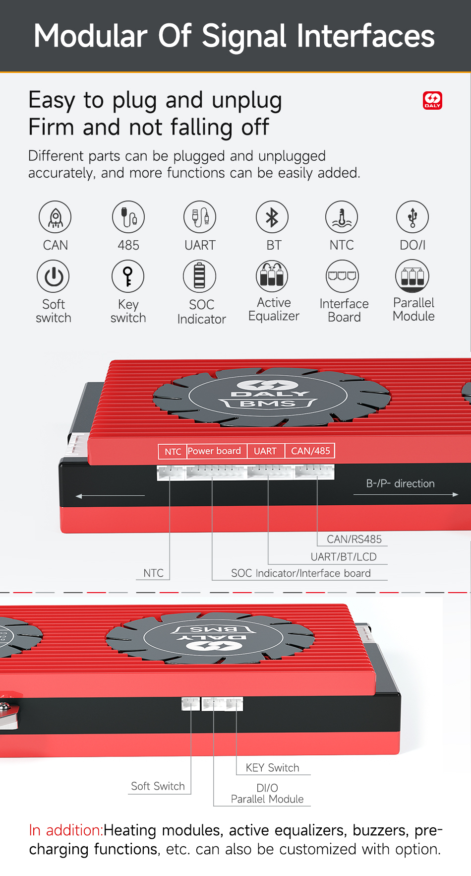 Wholesale Daly Smart BMS 500A with BT touching display For Low Speed ...