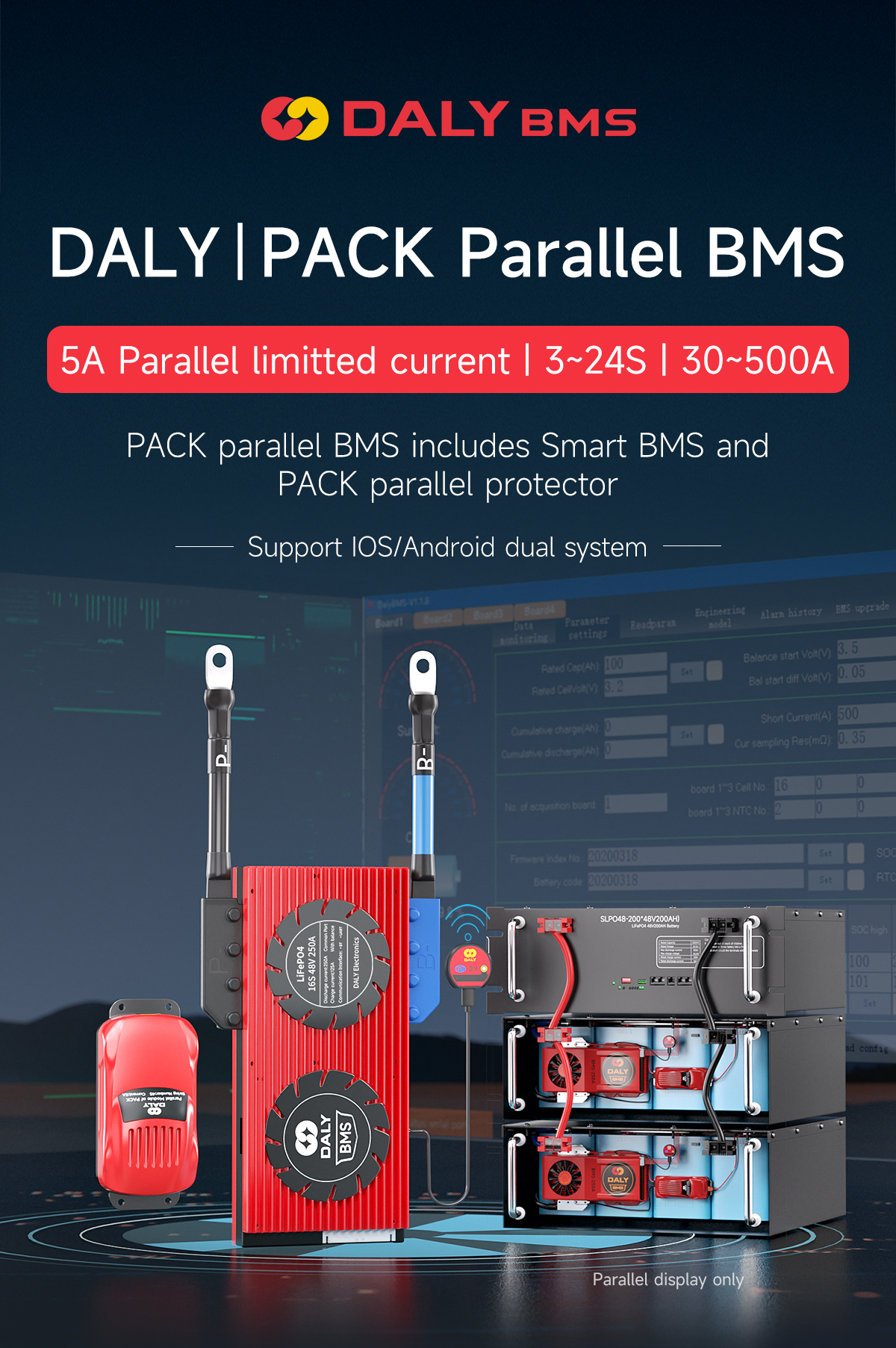Wholesale DALY 5A parallel module for parallel bms lithium or lifepo4 ...