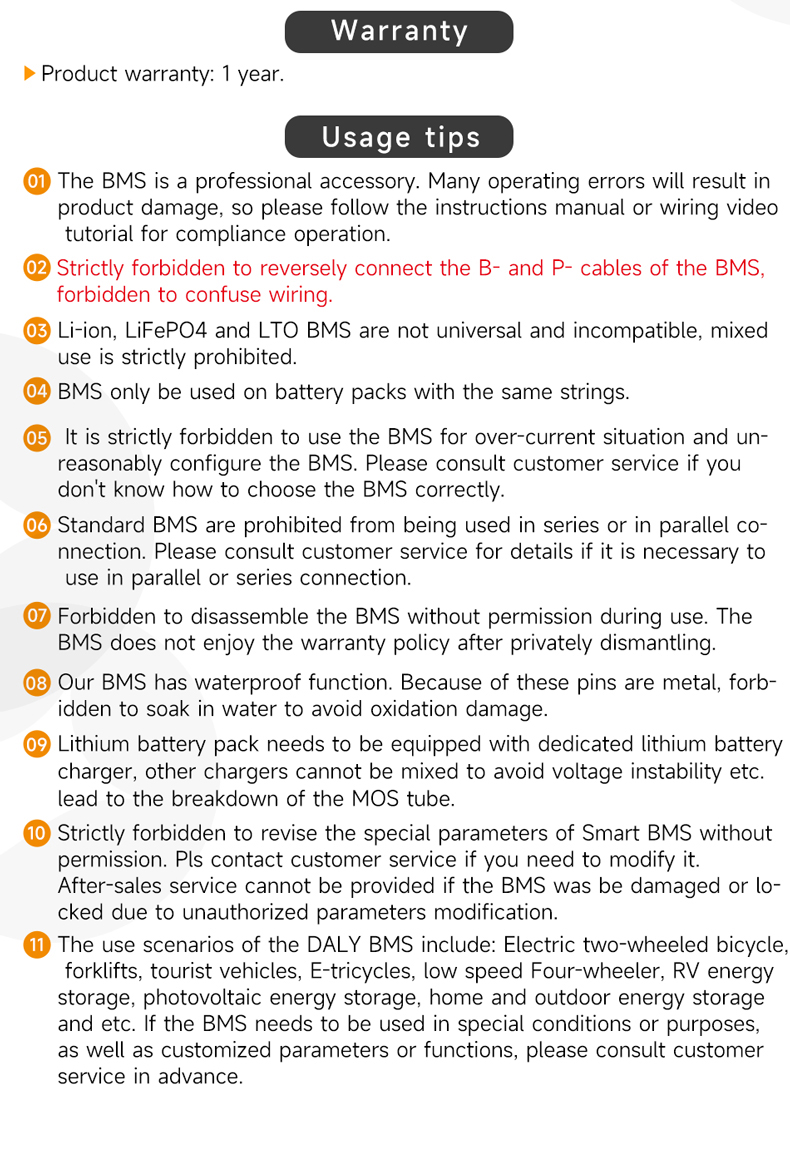 Wholesale Daly custom bms home smart storage LFP heating module 4S 8S ...