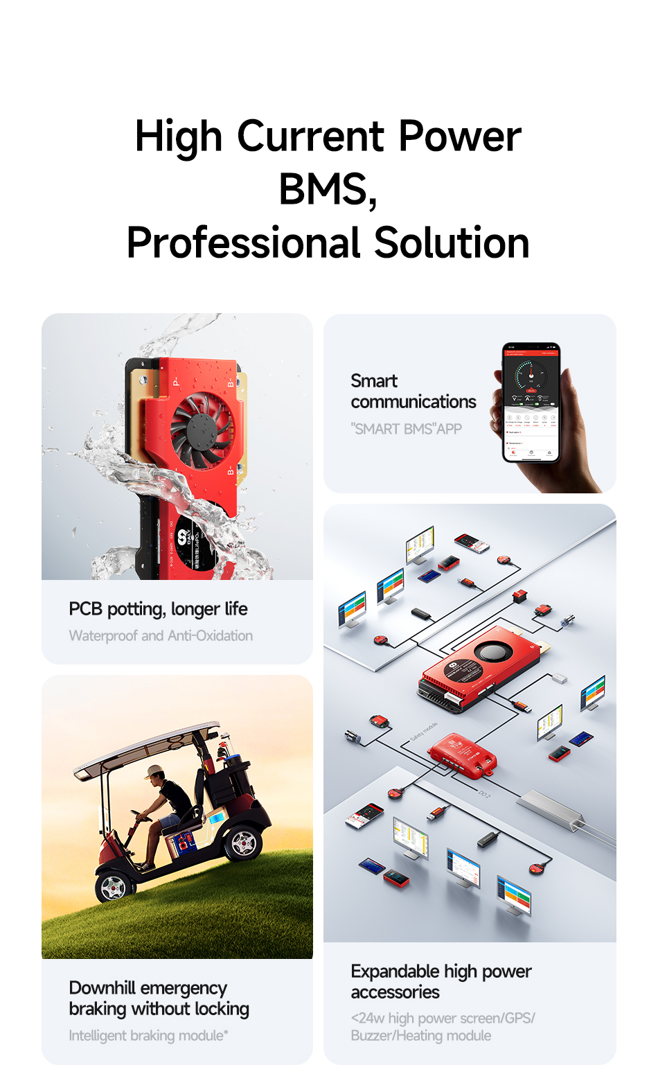 Wholesale Daly Smart Golf Cart BMS 150A-500A 15S-24S High Current BMS ...