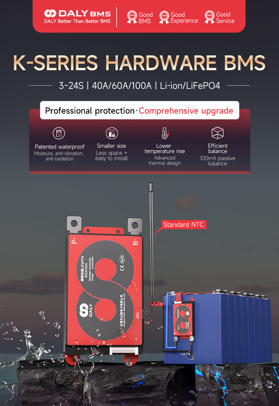 Wholesale K series hardware BMS for electric two wheelers 3 to 24S 8S ...