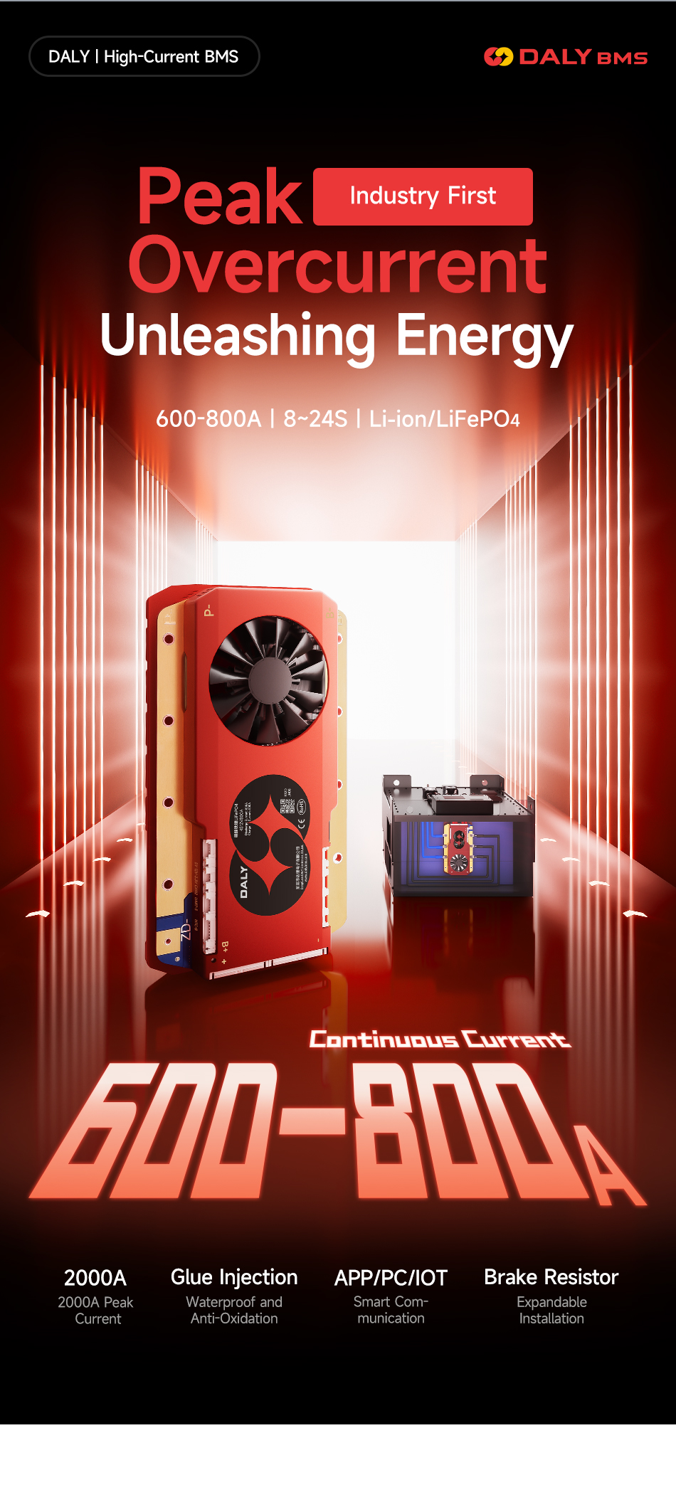 Wholesale Daly Smart High Current 600A 800A 8S-24S BMS 8S Li-ion ...